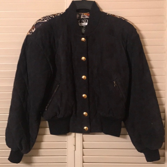 Escada | Jackets & Coats | Escada Margaretha Ley Leather Silk Bomber ...